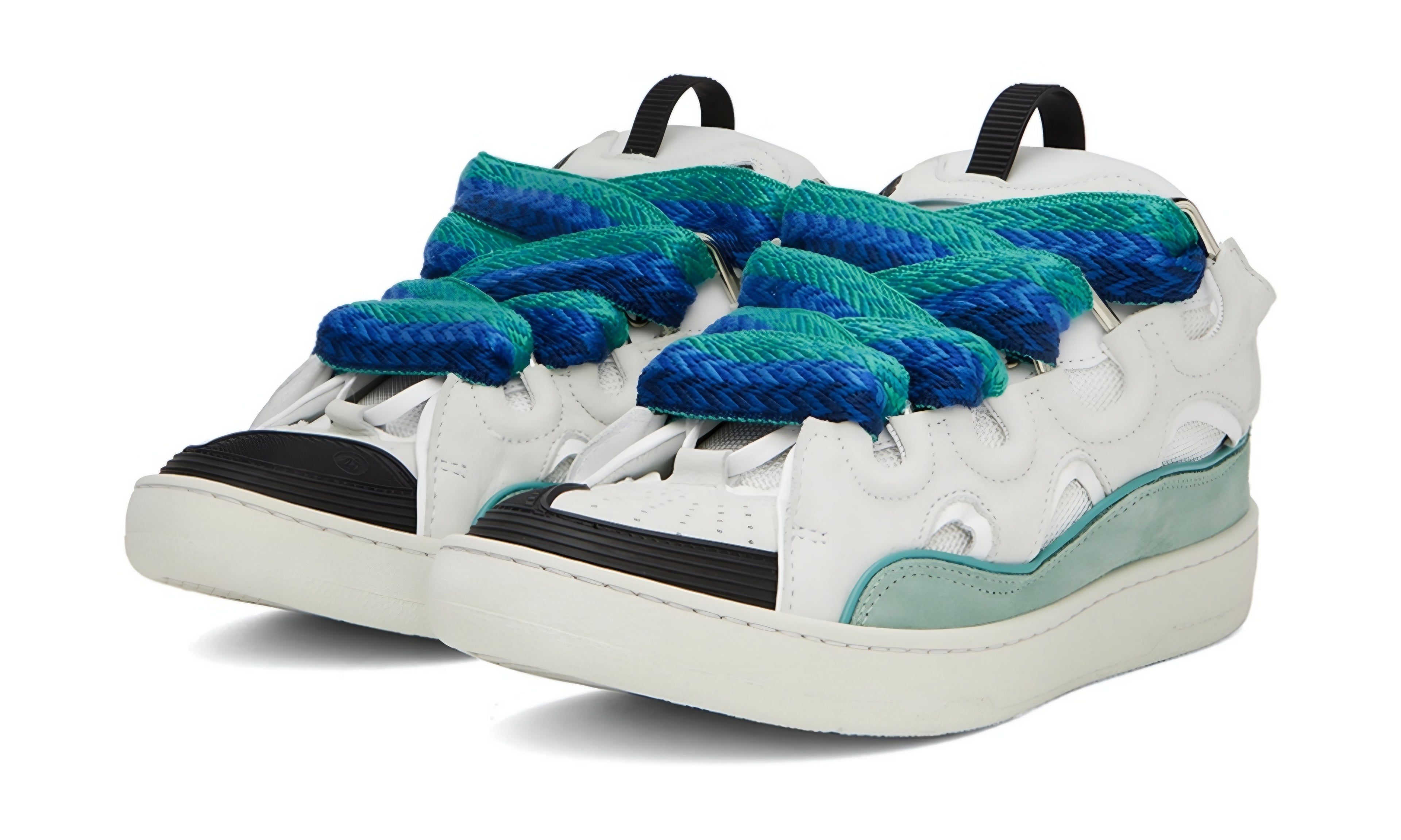 LANVIN Curb Leather "White Green" – Astro